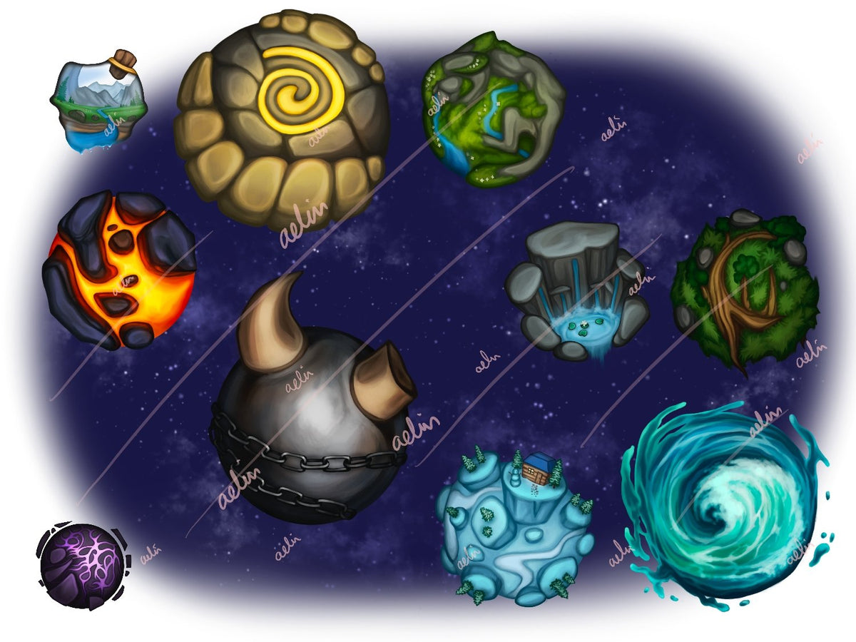 Realm Planet Icon Pack - ReadyArtShop Website and Game Icons