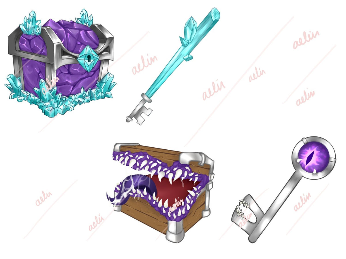 Super Themed Chest & Keys - 16 Unique Icons / ReadyArtShop Buycraft Icons